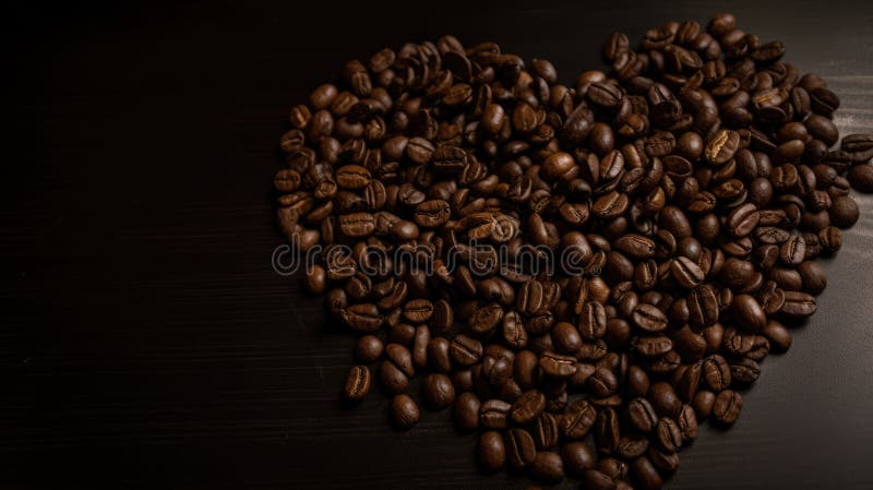 Love is Brewing: Heart Shaped Roasted Coffee Beans Background with Copy ...