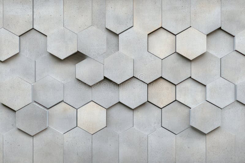 Hexagonal Concrete Tile Wall - Abstract Seamless Gray Background with ...