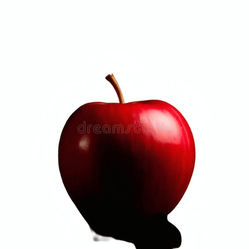 High Contrast Low Key Photograph of a Vibrant Red Apple Stock ...