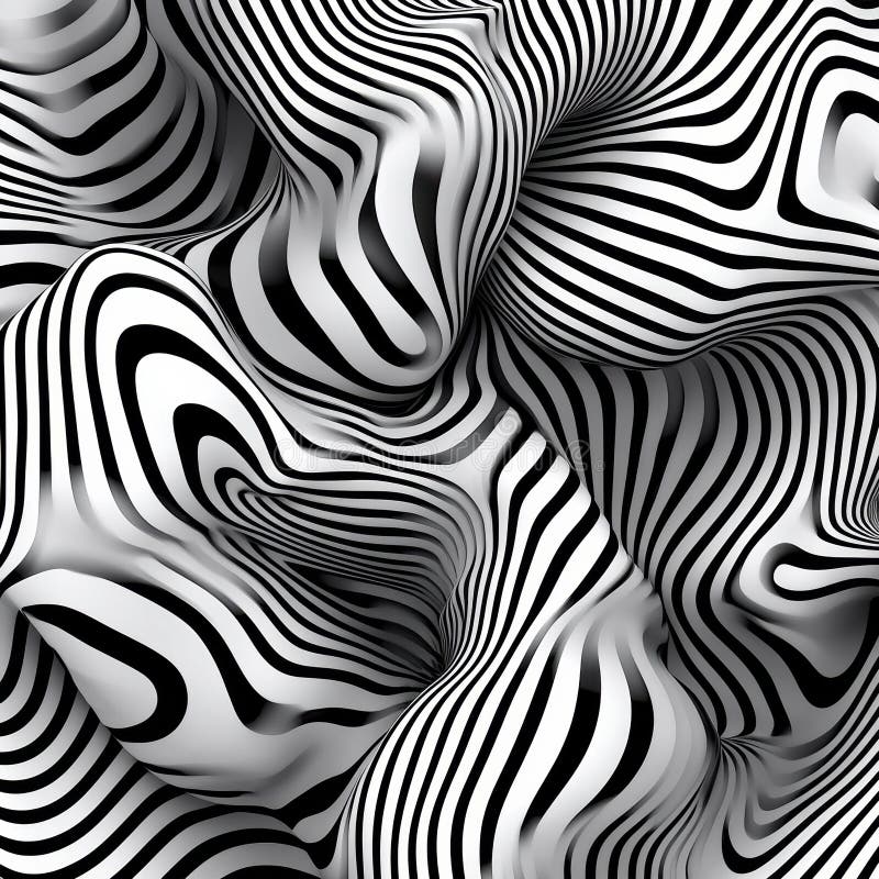 Captivating Black and White Wavy Pattern that Enhances Depth and ...
