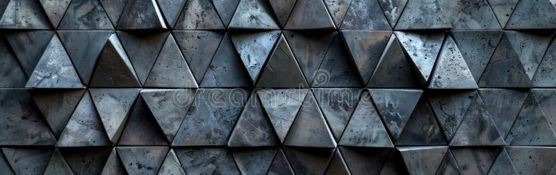 Dark Grey Stone Mosaic Texture with Geometric Fluted Triangles for ...