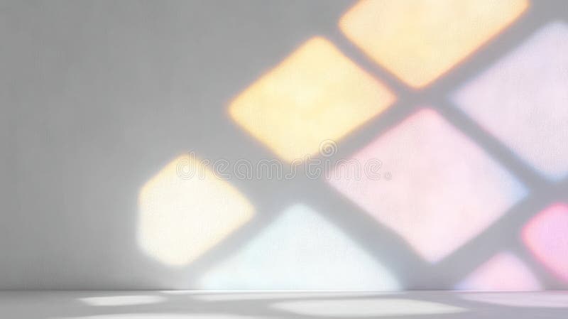 Organic Drop Diagonal Shadow of Art Deco Stained Glass Window Overlay ...