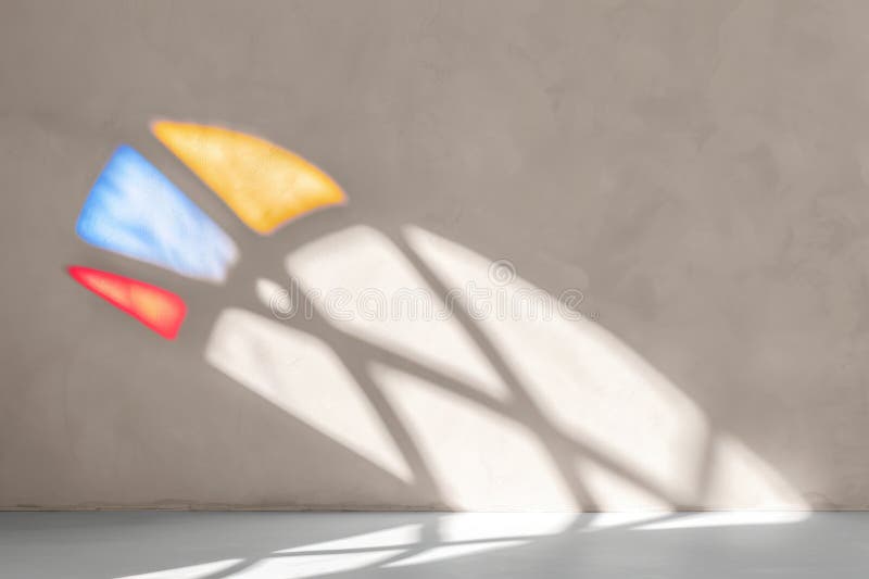 Organic Stained Glass Overlay Effect with Diagonal Drop Shadow on White ...