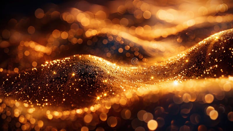 Radiant Gold Glitter Swirls with Shimmering Shine Stock Illustration ...