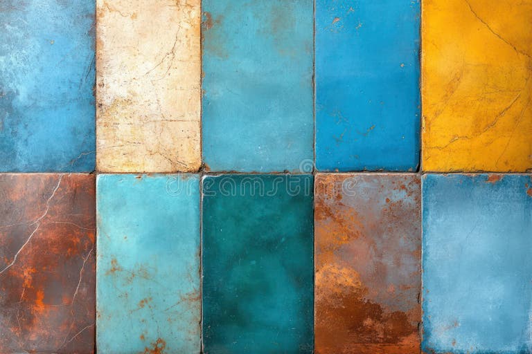 Vintage Green Patchwork Tile Wall Texture Background Stock Illustration ...