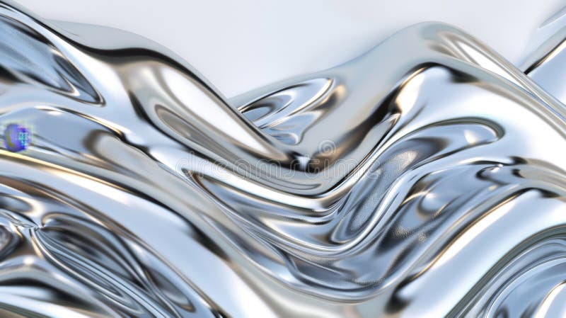 Abstract Flowing Metallic Waves, Generative AI Stock Image - Image of ...