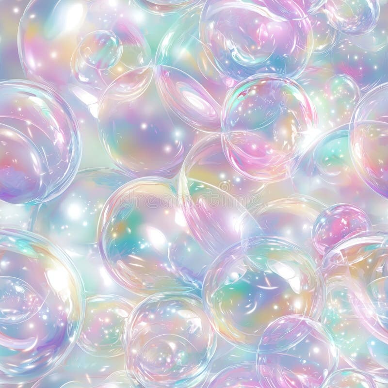 Pastel Rainbow Bubbles Background - Dreamy Iridescent Soap Bubbles ...