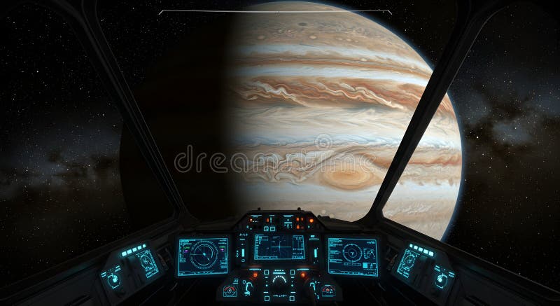Jupiter Approach stock illustration. Illustration of clouds - 373450587