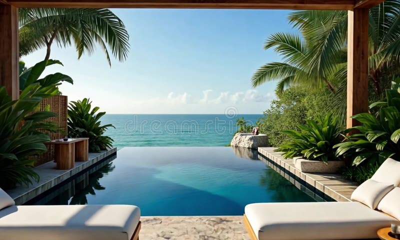 Tropical Infinity Pool Paradise Stock Footage - Video of luxury, ocean ...