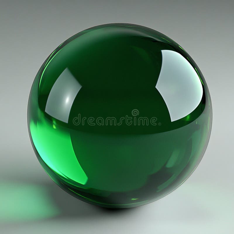 Emerald Green Glass Sphere Shiny Reflective Abstract Background Stock Illustration ...