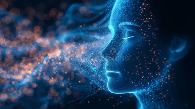 Breathtaking Digital Network Composition of a Human Profile ...