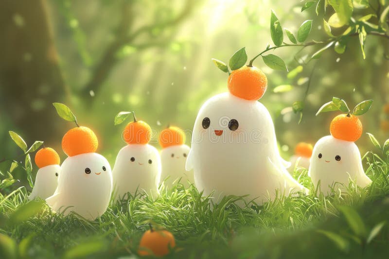 Stunning Image of Little White Ghosts Standing in a Spooky Autumn ...