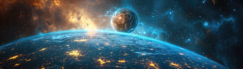 Stunning Image of a Luminous Earth and Distant Planet Illuminated by ...