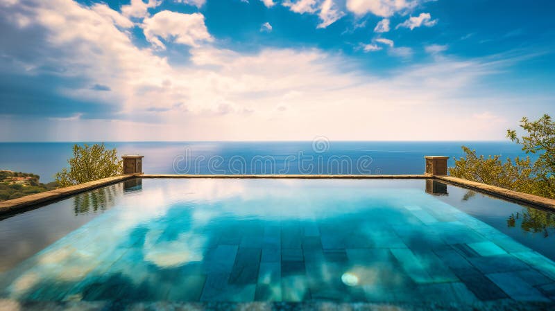 A Stunning Image of a Luxurious Infinity Pool, Stock Illustration ...