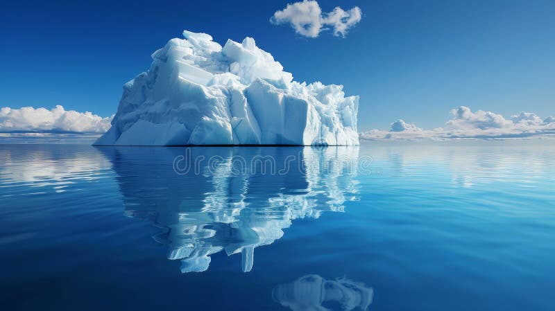 Stunning Image of a Massive Iceberg Reflecting in the Deep Blue Ocean S ...
