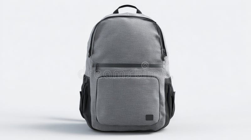 A Stunning Image of Modern Front View Laptop Backpack. Gray Backpack ...