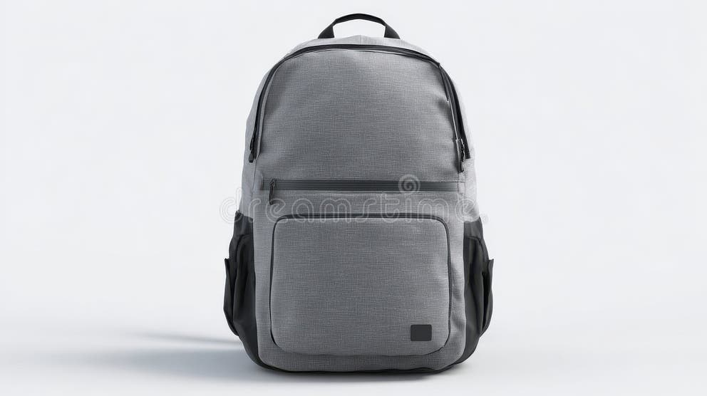 A Stunning Image of Modern Front View Laptop Backpack. Gray Backpack ...
