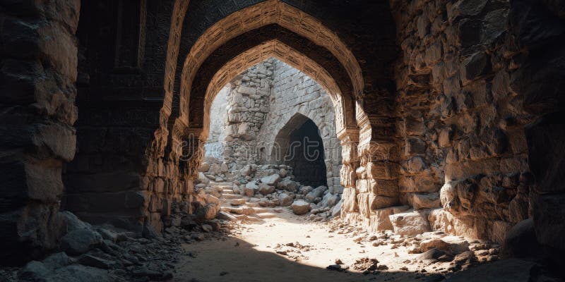 A Stunning Image of Old Stone Archway in Middle Eastern Architecture ...