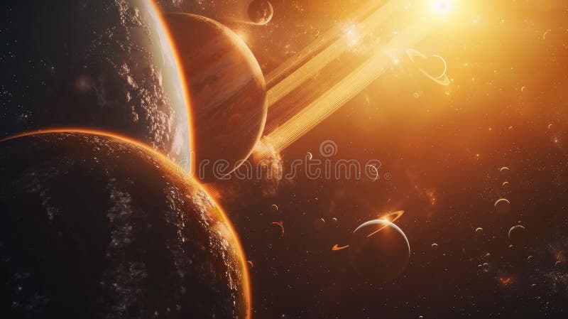 A Stunning Image of Planets in a Space Setting. Ideal for Science ...