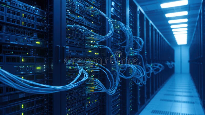 AI-Generated Server Room Image Stock Illustration - Illustration of ...