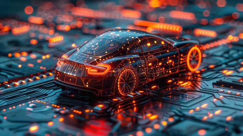 Autonomous Car of the Future on Circuit Board Technology Stock ...