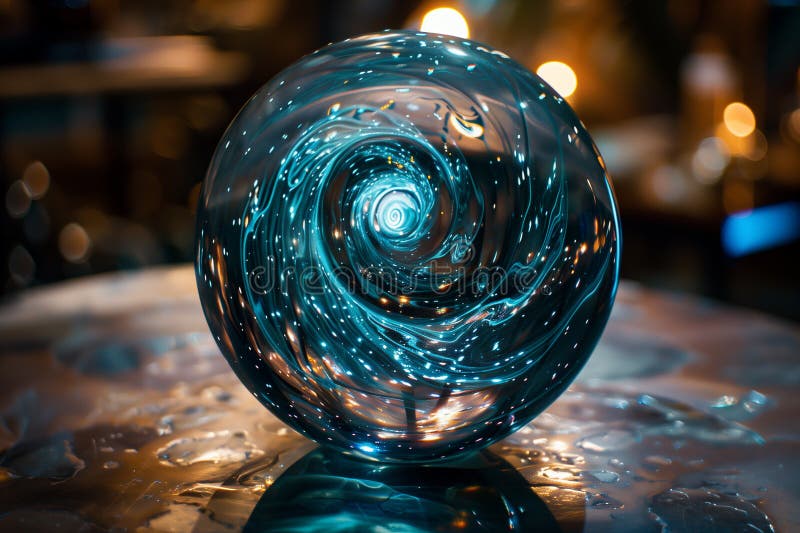 Mesmerizing Glass Orb with Swirling Patterns Stock Illustration ...