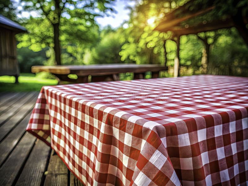 Vibrant Red Gingham Picnic Tablecloth: a Square Texture Feast for the ...