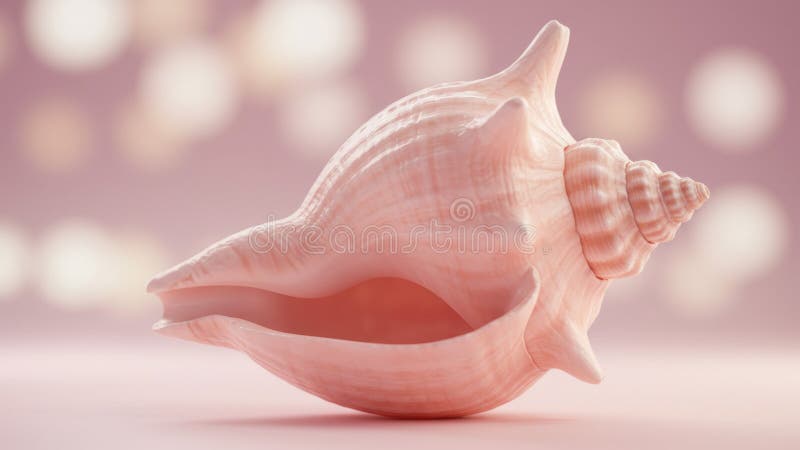 Pink Seashell on Soft Background Stock Illustration - Illustration of ...
