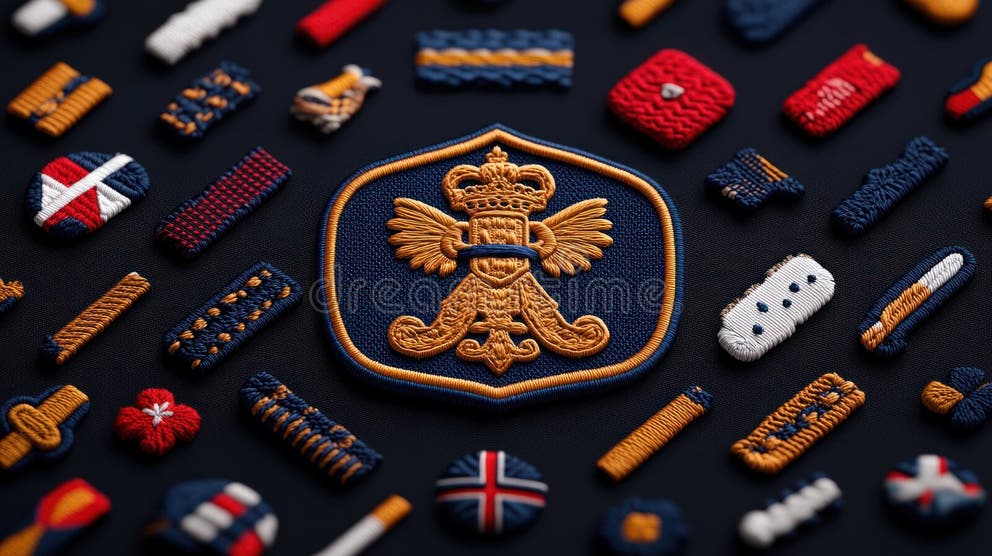 London Embroidered Patch Sticker on Stitched Patchwork Background ...