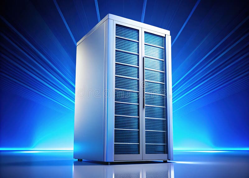 Powerful White Server Tower in a Modern Data Center a Futuristic ...