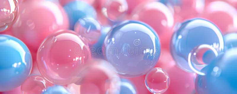 Colorful Pink and Blue Bubbles in a Dreamy Abstract Background Stock ...
