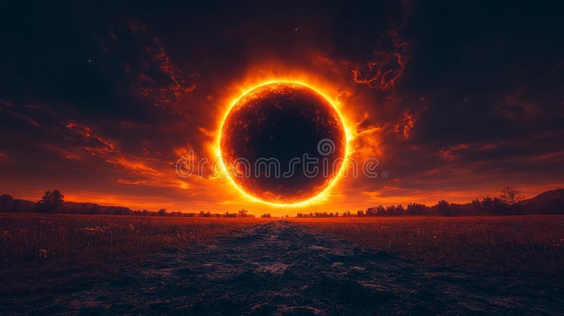 Stunning Image of a Solar Eclipse at Totality with Fiery Glow and ...
