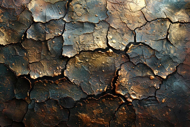 Copper Patina: Distressed Rusty Texture Background with Cracked Bronze ...