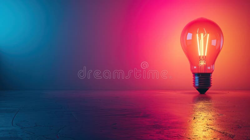 Warm Illumination: Glowing Neon Lights in Empty Space Stock ...