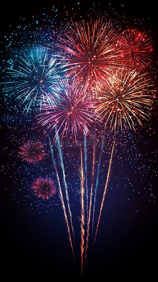 Spectacular Fireworks Display Vibrant Colors Night Sky Celebration ...