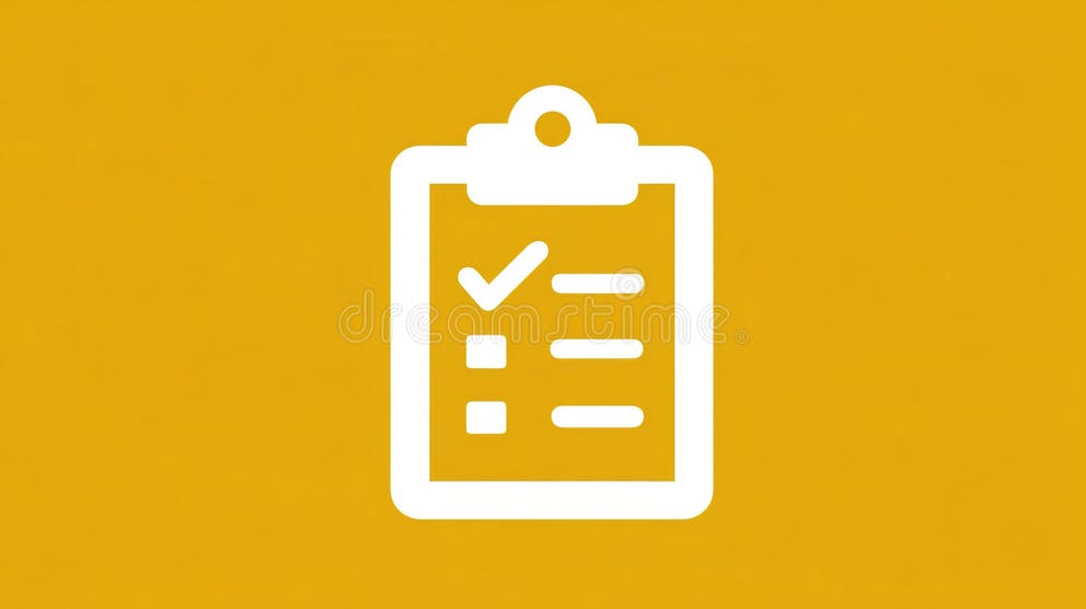 A Stunning Image of Yellow Rounded Square Clipboard Icon Representing ...