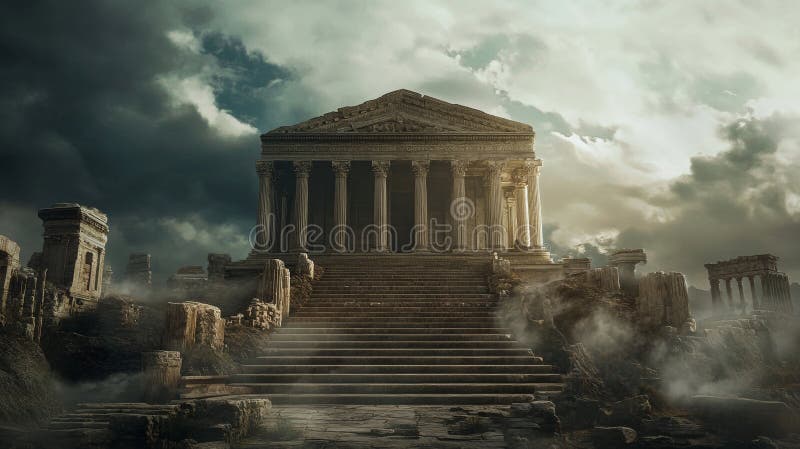 Stunning Imagery of an Ancient Roman Temple with Intricate Columns and ...
