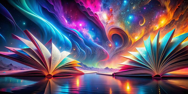 Stunning InDesign Report Template Floating Abstract Pages with Glowing ...