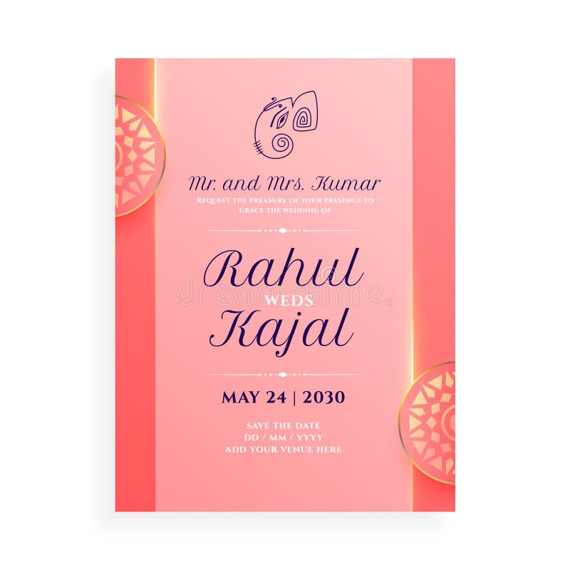 Stunning Indian Wedding Invitation Card Flyer with Shiny Effect Stock ...