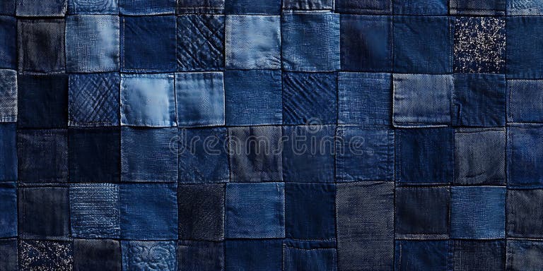 Stunning Indigo Blue Patchwork Texture Perfect for Backgrounds Stock ...