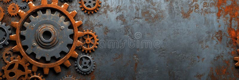 Stunning Industrial Backdrop Featuring Large Gears and Rust Tones ...