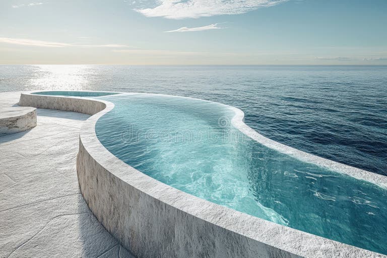 Stunning Infinity Pool Overlooking the Ocean at Sunset in a Tranquil ...