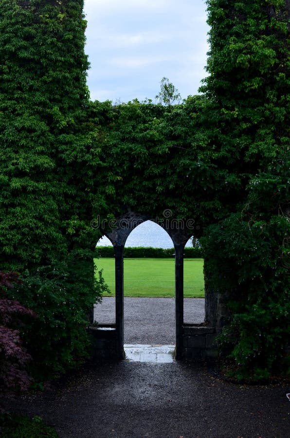 Stunning Inside View of the Castles Large Windows Stock Photo - Image ...