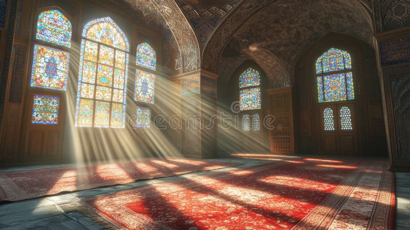 Stunning Interior of a Lavish Middle Eastern Palace or Mosque Stock ...