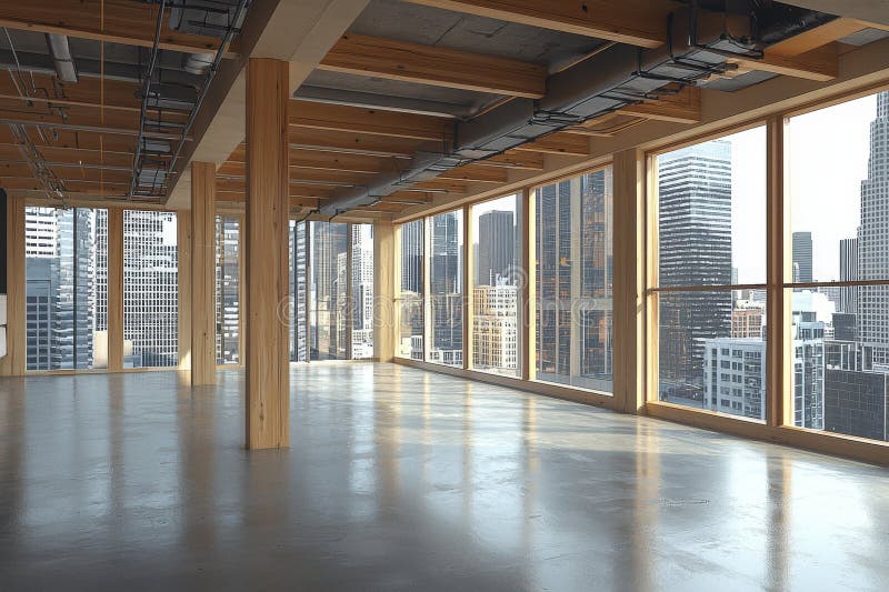 Stunning Interior Rendered in 3D with Panoramic Windows and Daylight ...