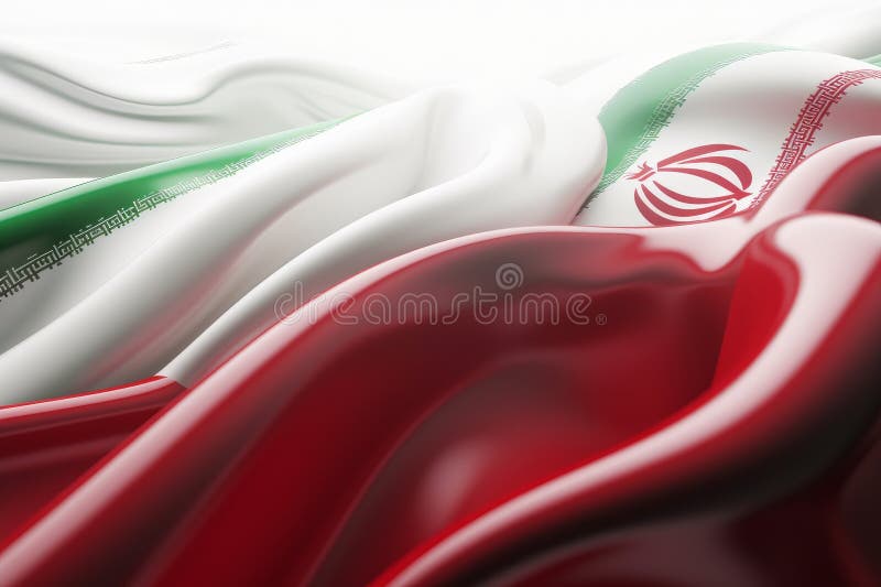 Stunning Iran Flag Waves in Smooth 3D Render Stock Illustration ...