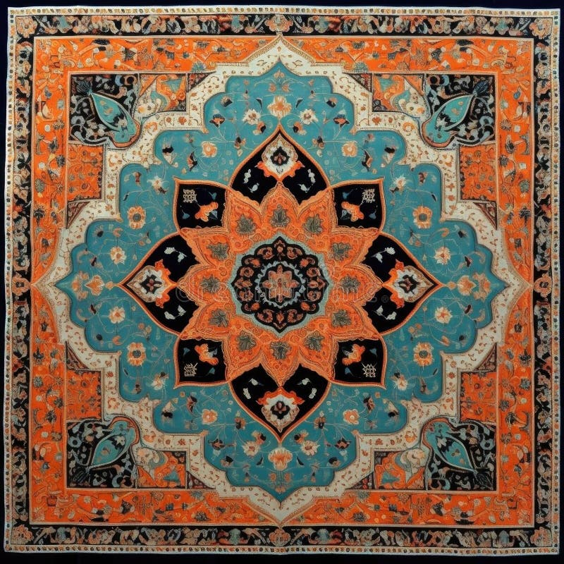 A Stunning Islamic Rug, Featuring Intricate Woven Patterns and Rich ...