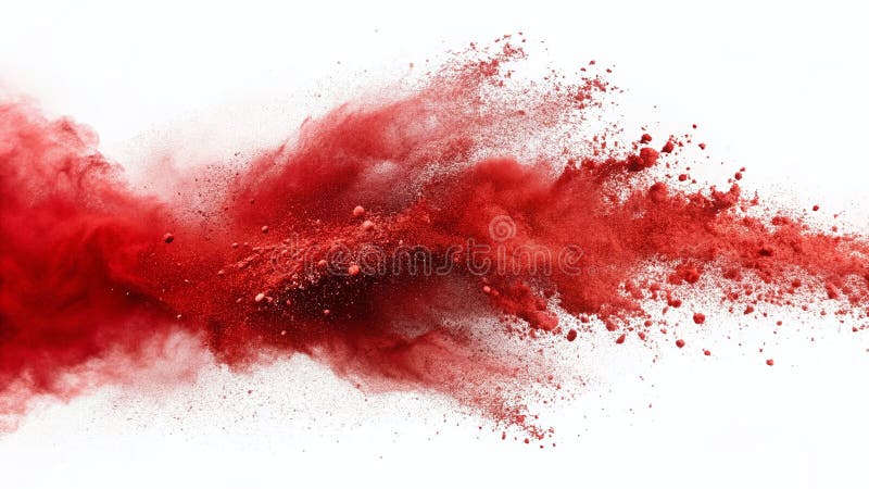 Stunning Isolated Red Dust Explosion a Dramatic Visual Effect for ...