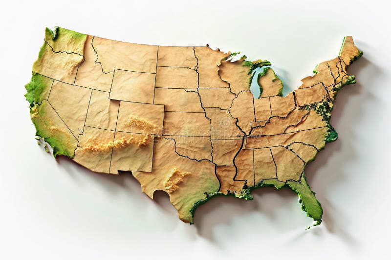 3d Isometric Relief Map United States Stock Illustrations – 6 3d ...
