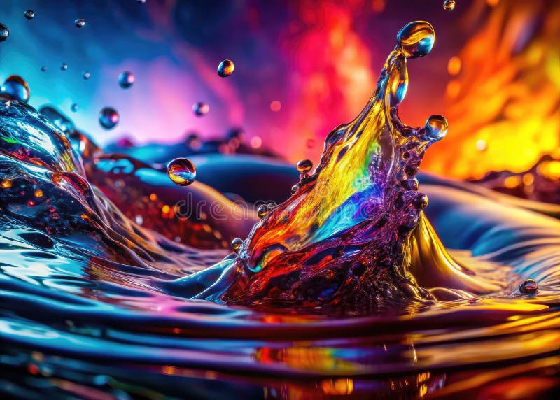 Stunning 4K Abstract Water Puddle Flow a Colorful Dynamic Visual ...